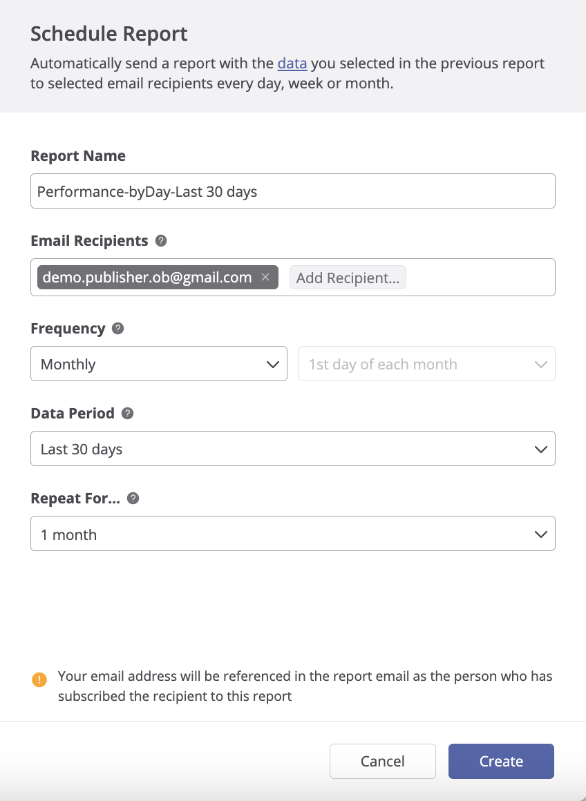 Need to modify your Scheduled Report? Check out our dedicated article ...