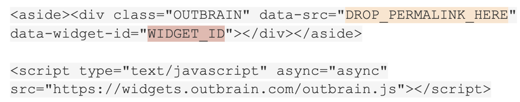 How to implement Outbrain’s JS code? - English (US)