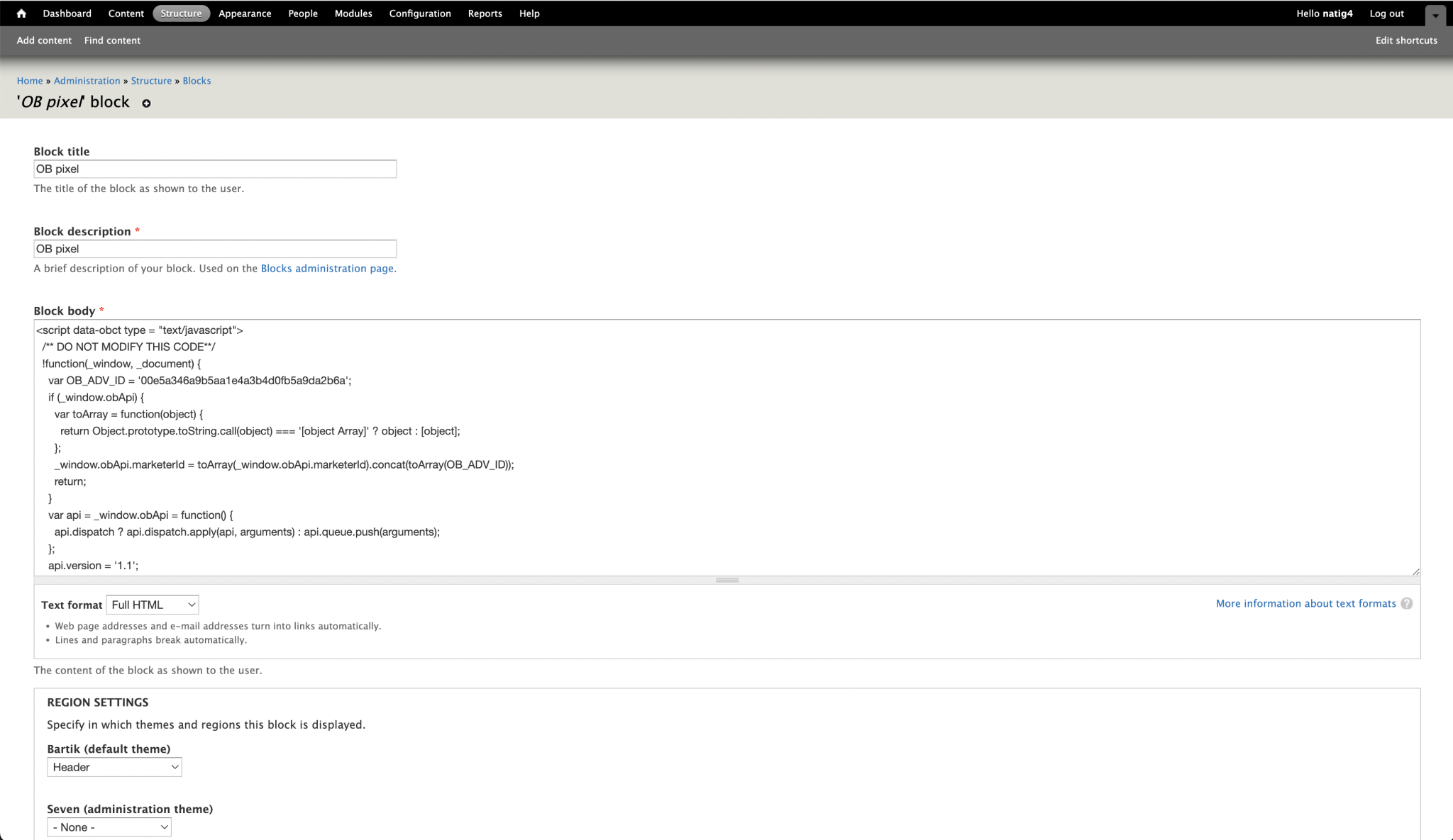 How do I implement Outbrain's pixel on my Drupal website? – Outbrain Help