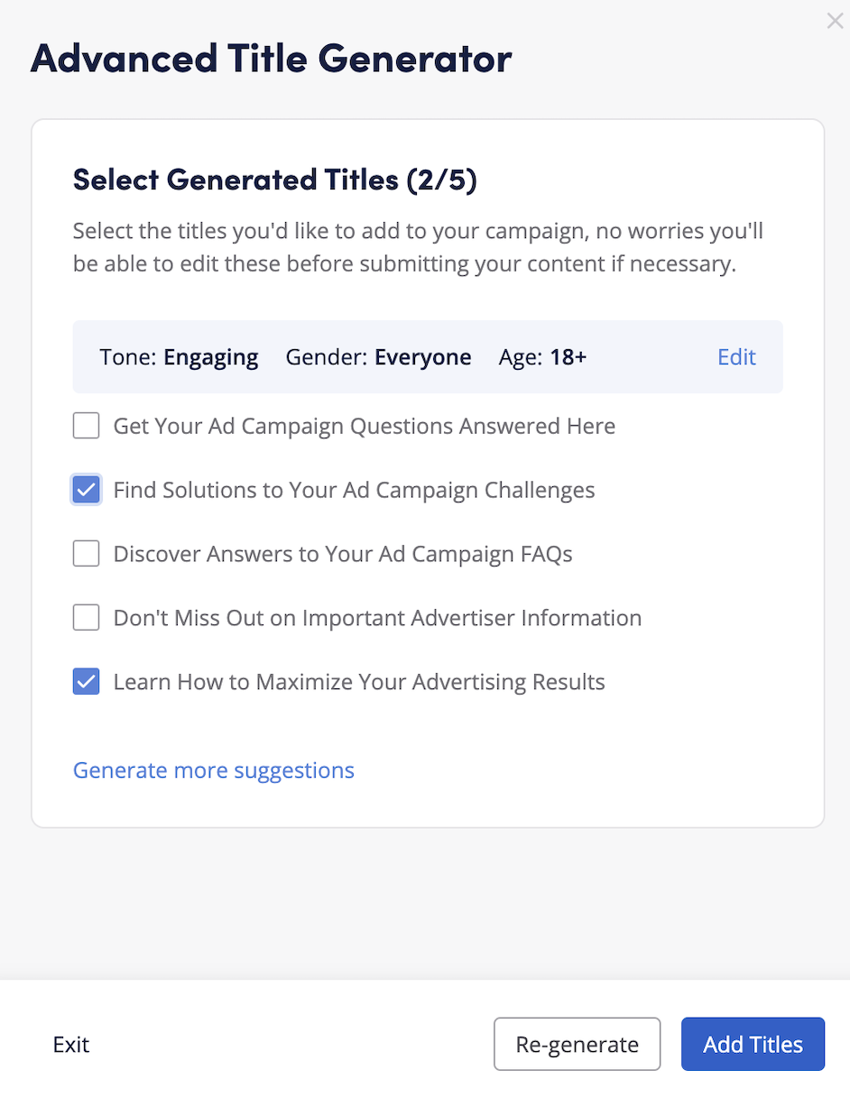 How do I generate ad titles using an AI-powered Title Generator ...